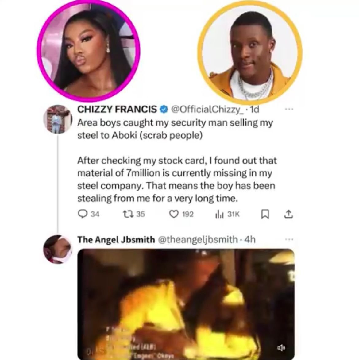 BBNaija Drama: Chizzy Francis Fires Back At Angel JB Smith, Calls Her A "Night Walker" | EveryEvery